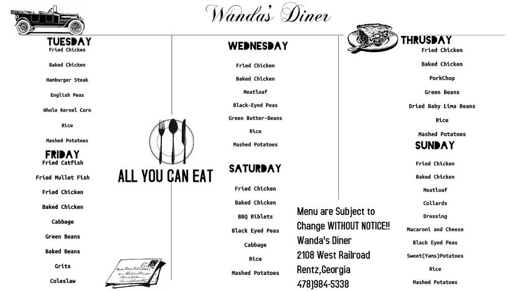 Wanda's Diner | 2108 West Railroad St, Rentz, GA 31075, USA
