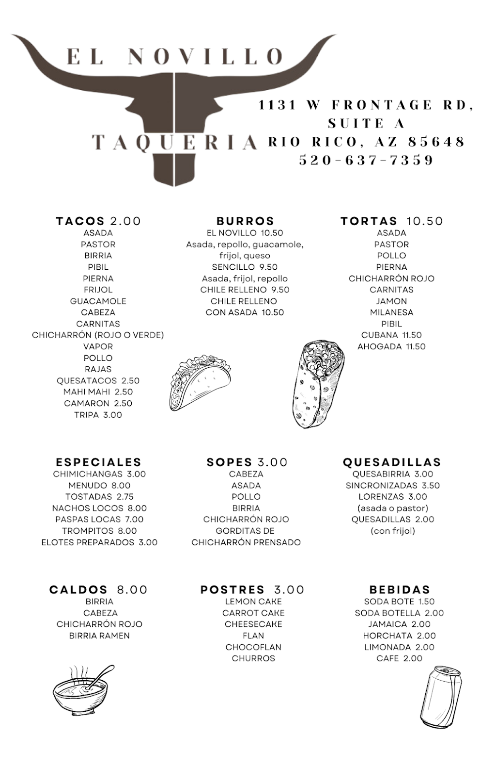 El Novillo Taqueria | 1131 W Frontage Rd Suite A, Rio Rico, AZ 85648, USA